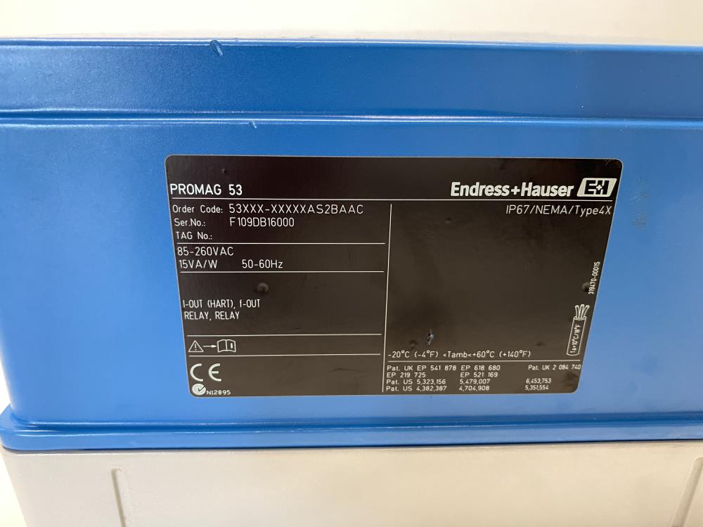 Endress Hauser Promag 53 Flowmeter Controller 53XXX-XXXXXAS2BAAC