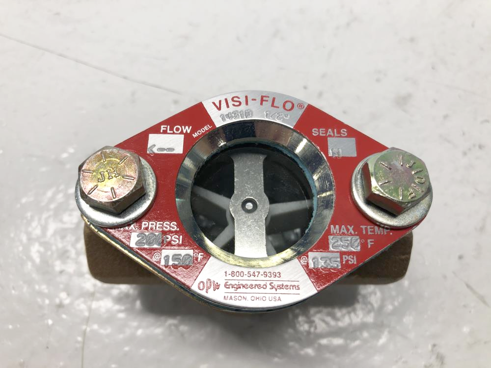 Visi-Flo 1/2" NPT Bronze Sight Glass Flow Indicator 1431D w/ Rotor