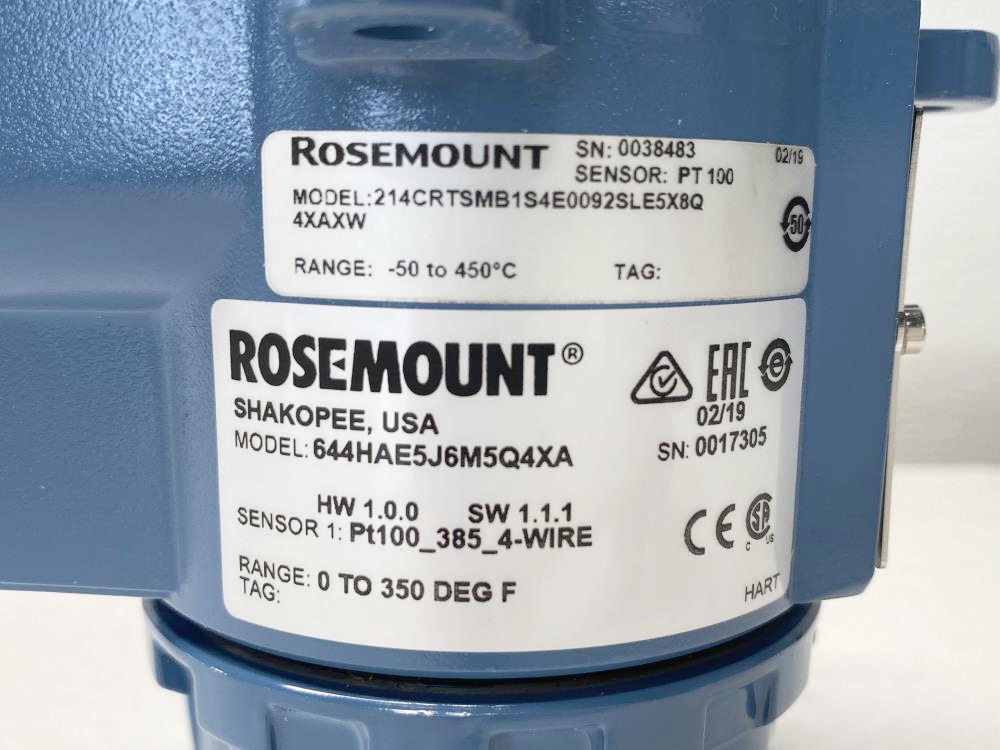 Rosemount 0 to 350F Temperature Transmitter Assembly 644HAE5J6M5Q4XA