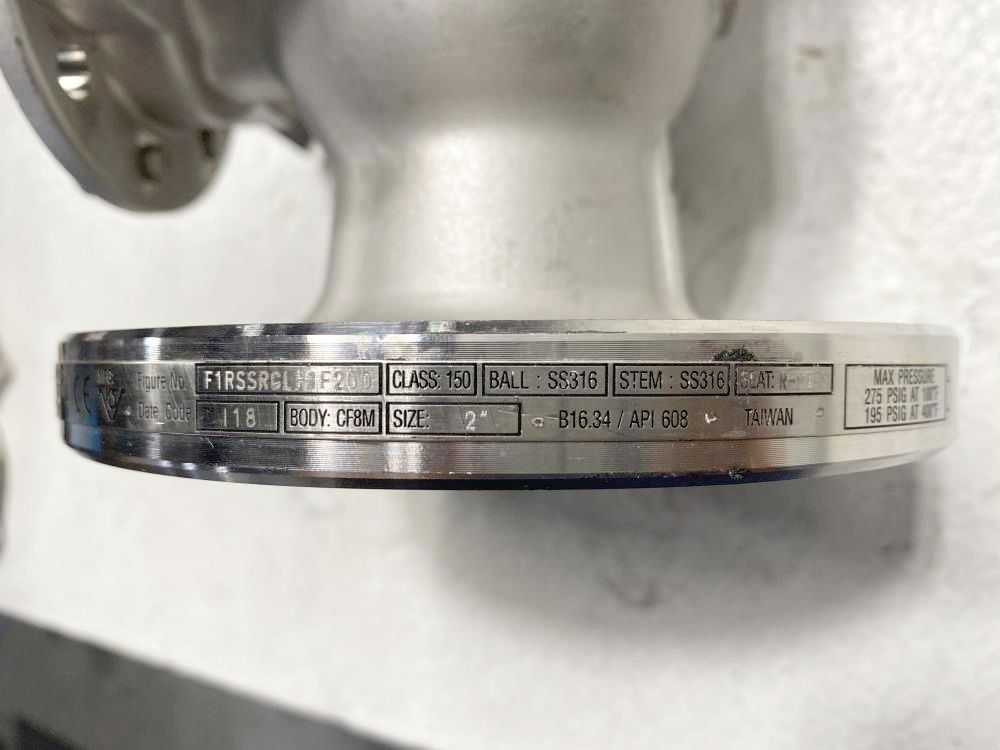 Quadrant 2" 150# CF8M 1-Piece Ball Valve F1RSSRGLH1F200 or F1RSSRLH1F200-Z1