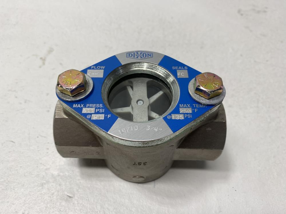 Dixon Boss 3/4" NPT Stainless Sight Flow Indicator w/ Propeller SF1471-075