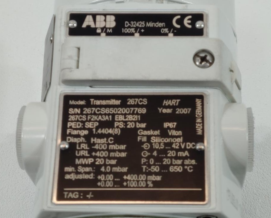 ABB Pressure Transmitter D-32425 Minden Model 267CS