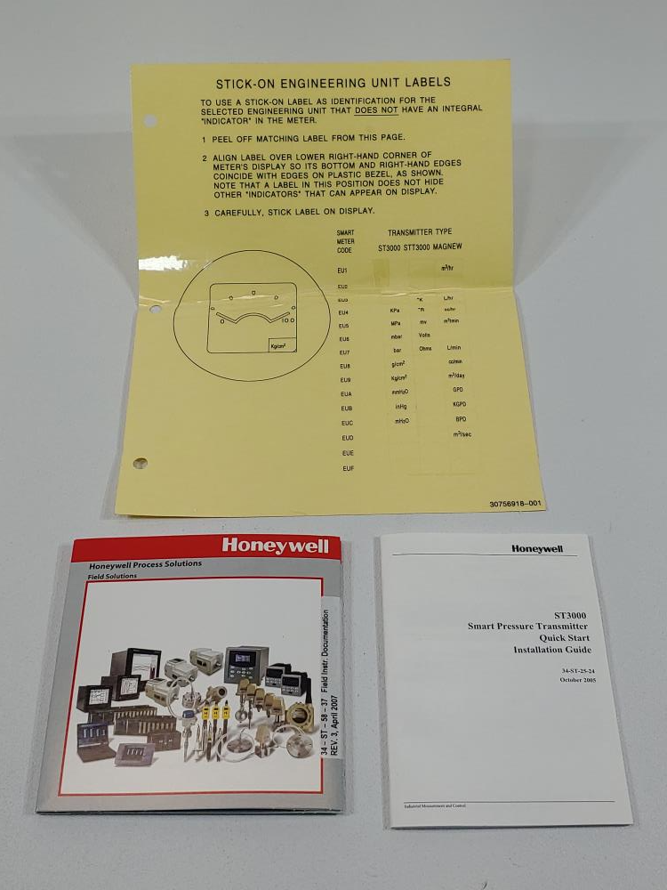 Honeywell ST3000 Smart Pressure Transmitter 2" 300# F316L Diaphragms