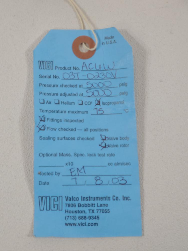 VICI Valco 6-Port Analytical High Performance Liquid Chromatography ...