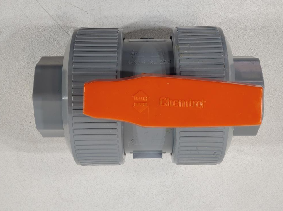 Chemtrol Nibco 2" Corzan CPVC/FKM Ball Valve SOC/THD TUTB Model D Fig# U51TB-V