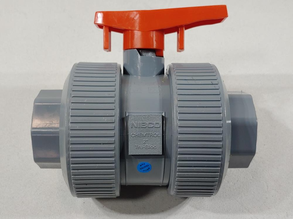 Chemtrol Nibco 2" Corzan CPVC/FKM Ball Valve SOC/THD TUTB Model D Fig# U51TB-V