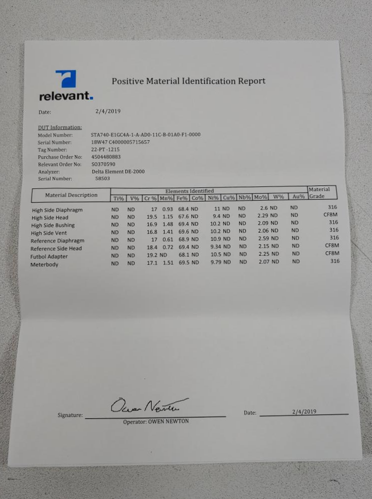 Honeywell STA700 SmartLine Absolute Pressure Transmitter STA740-E1GC4A