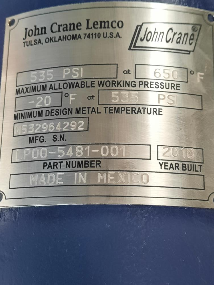 John Crane Barrier Fluid Tank Part#: LP00-5481-001