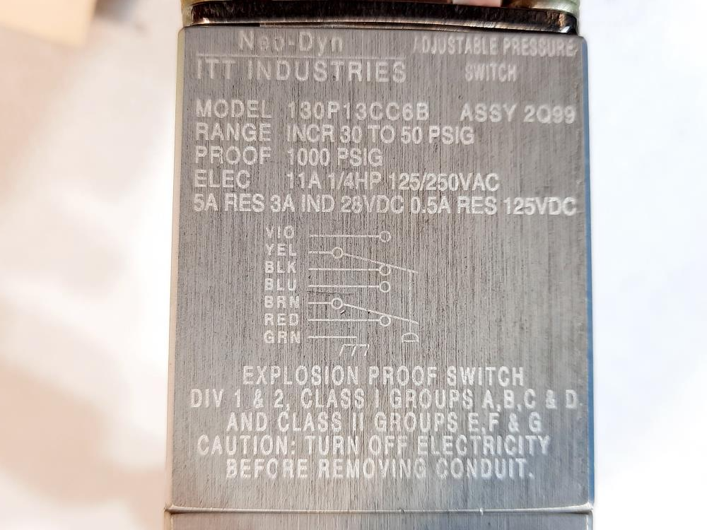 ITT M-13 Bearing Monitor w/ Pressure Switch 130P13CC6B