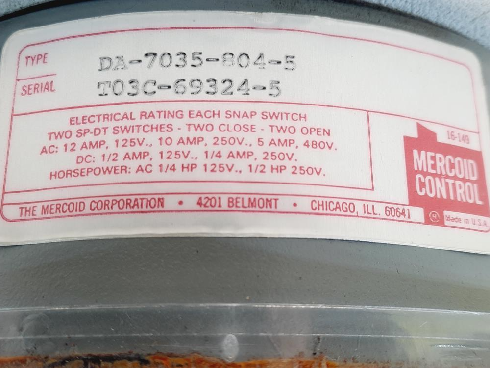 Mercoid Control Series DA-7035N Temperature Switch