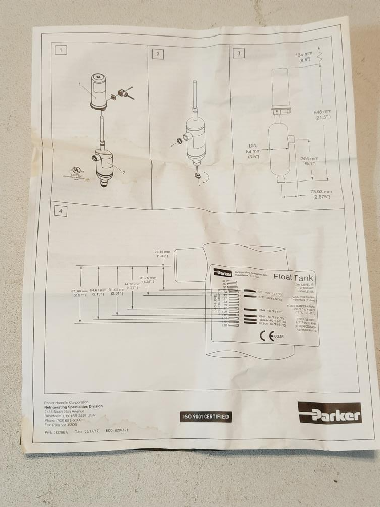 Parker LLSS Refrigerant Float Switch
