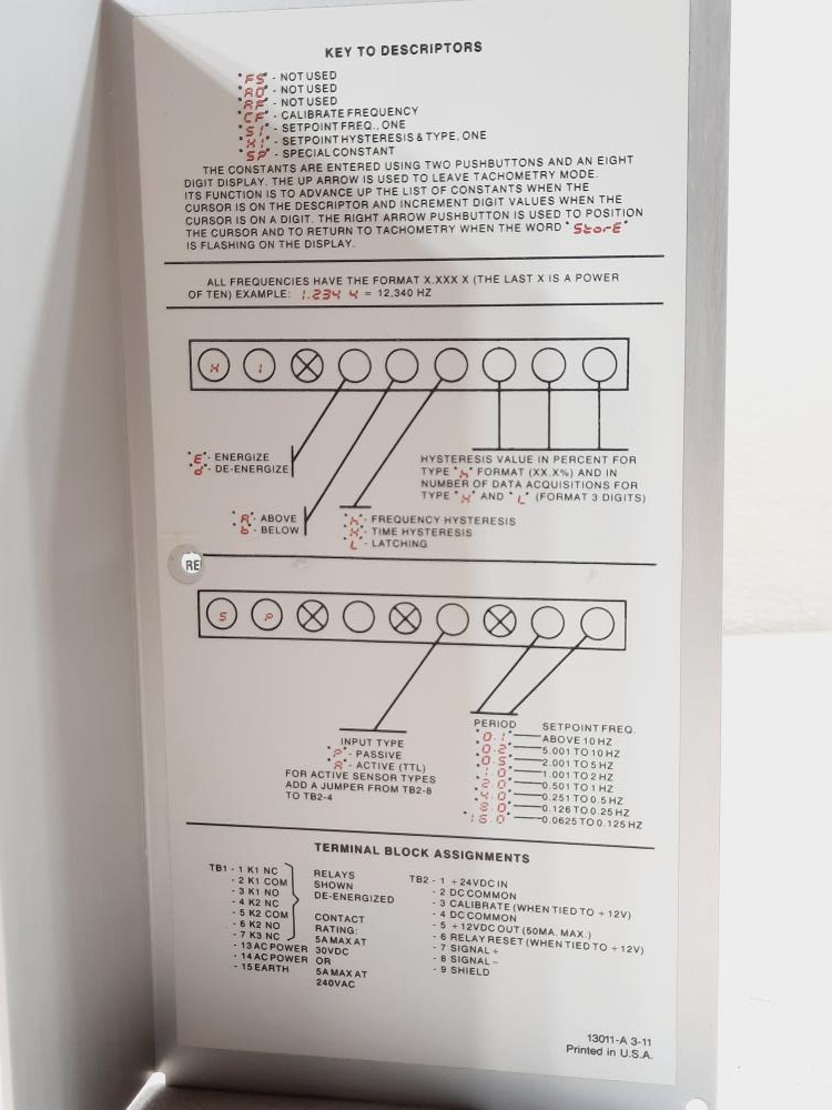 Airpax Tach-Pak 1 Speed Switch