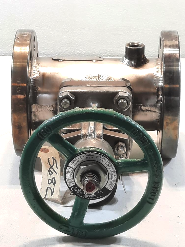 Kitz 2-1/2" x 1-1/2" 300# CF8M Steam Jacket Gate Valve B16.34