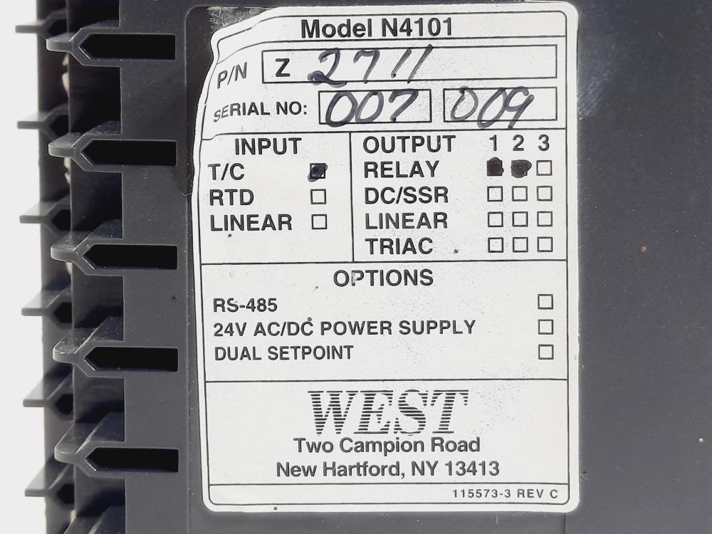 West Instrument 4100 Temperature / Process Control - Model: N4101 P/N ...