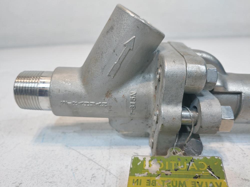 Strahman 1/2" F x 3/4" M Stainless Steel CF8M Sampling Valve SV-700 (Y-547-0)