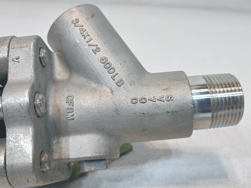 Strahman 1/2" F x 3/4" M Stainless Steel CF8M Sampling Valve SV-700 (Y ...
