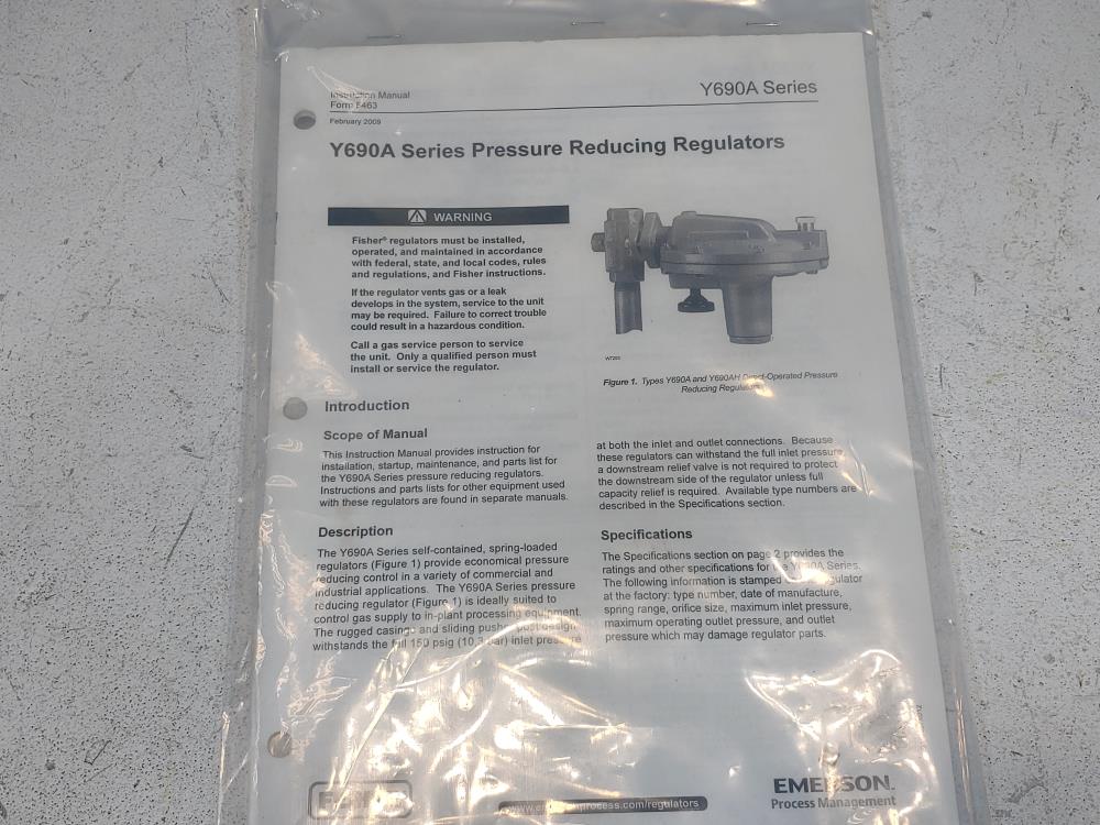 Fisher Pressure Reducing Regulator Y690AH