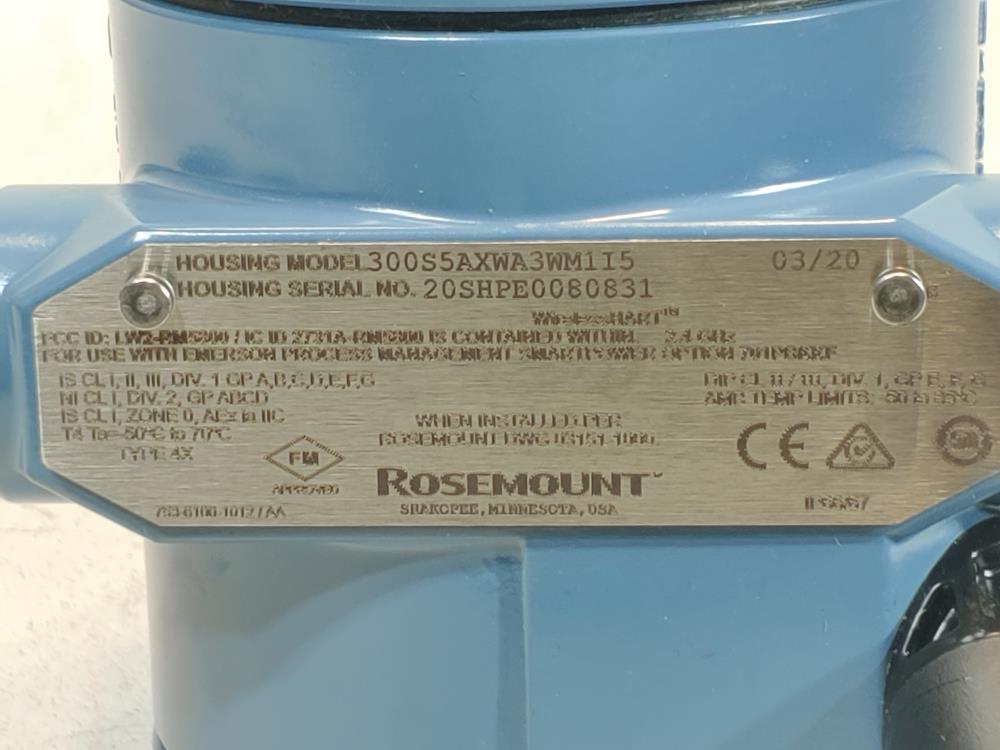 Rosemount Pressure Transmitter Model #:3051S2TG4A2E11X5AWA3WM1I5
