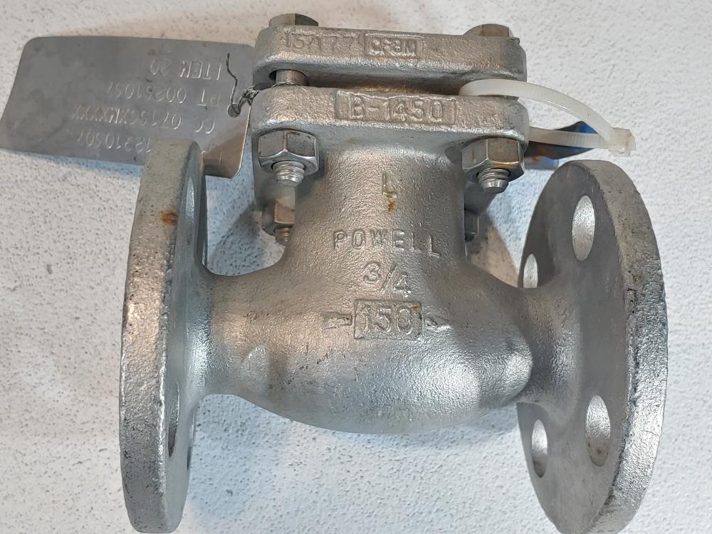 Powell 3/4" 150# RF Swing Check Valve Part#: 2342FMOTXXX