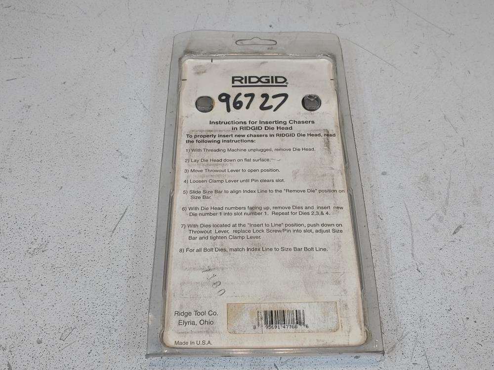 RIDGID 1/4" to 3/8" NPT Pipe Threading Replacement Die Catalog#: 47760