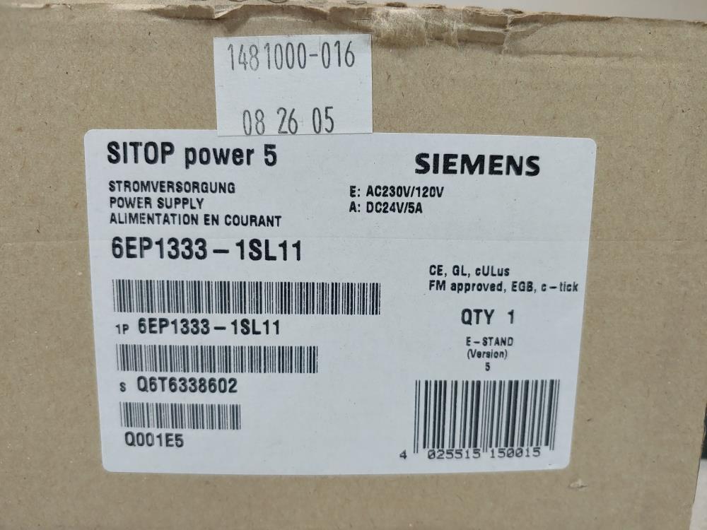 SIEMENS SITOP Power 5 Power Supply 6EP1 333-1SL11
