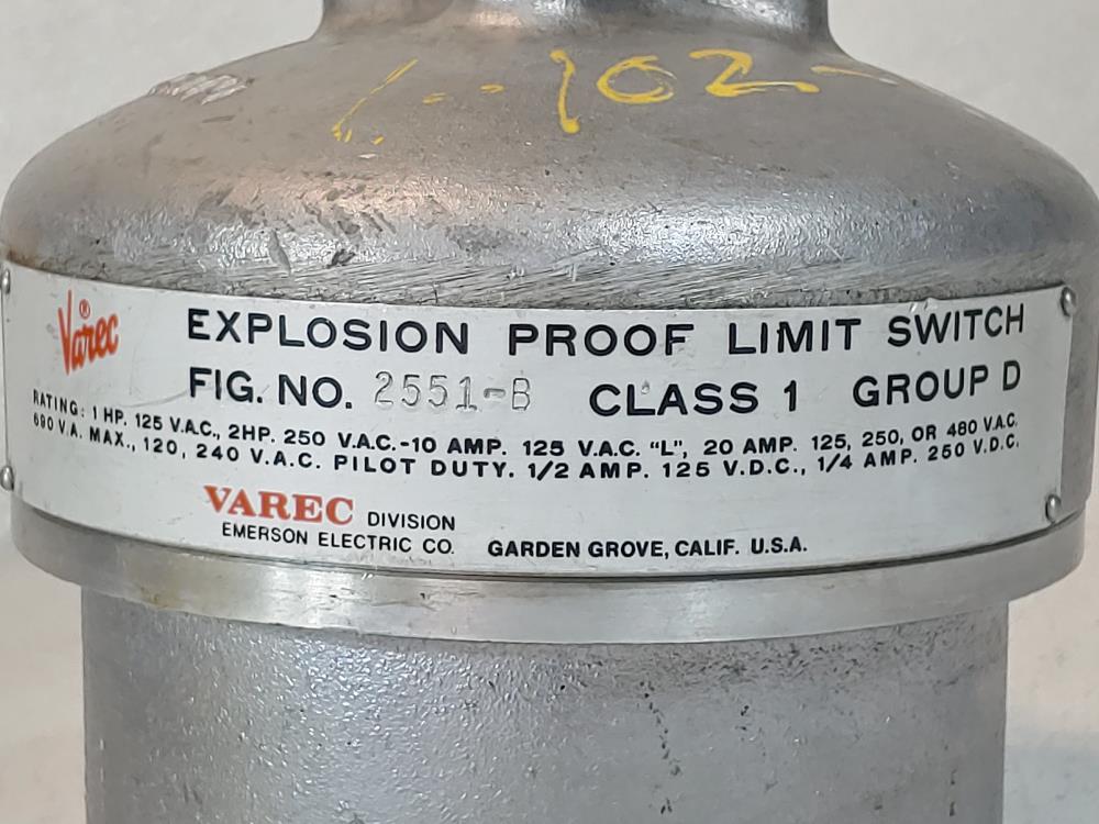 Varec 2551-B Class 1Group D Explosion Proof Limit Switch