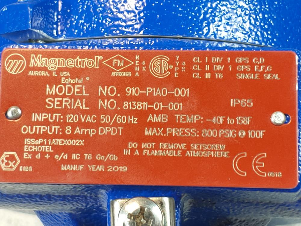 Magnetrol Level Switch Model#: 910-P1A0-001