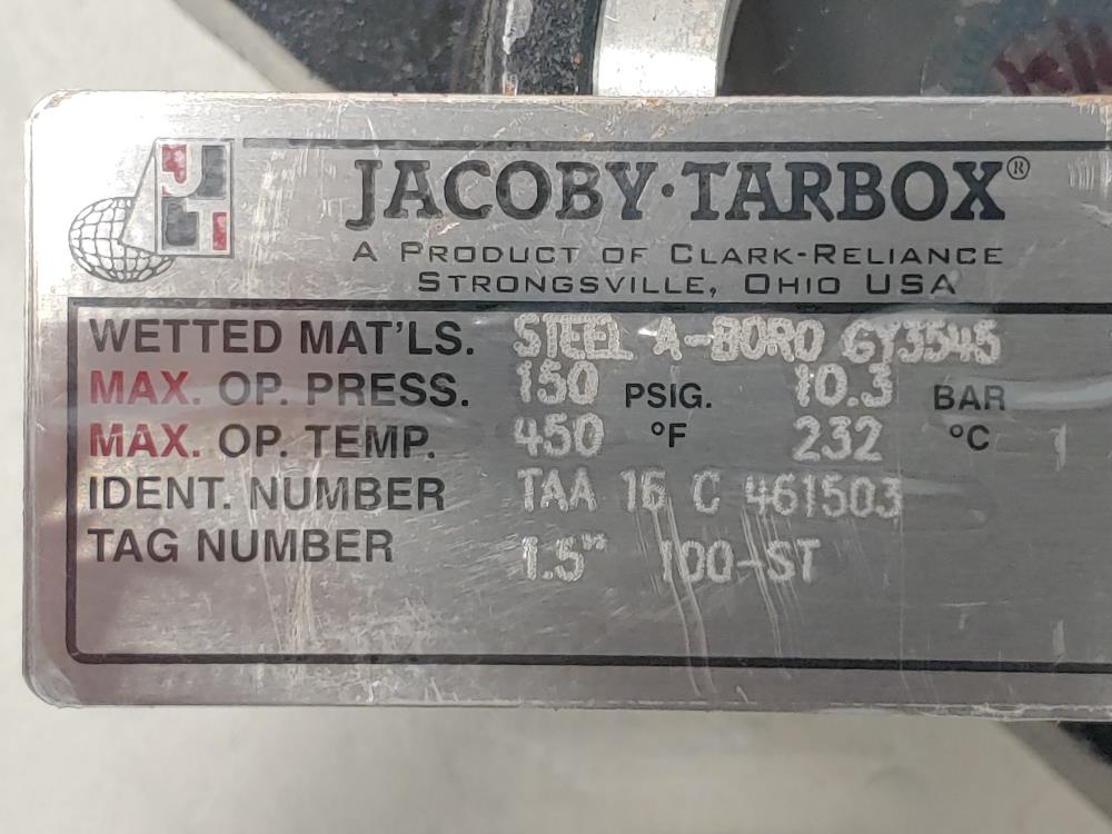 Jacoby Tarbox 1-1/2" Carbon Steel Sight Flow Indicator Model# 100-ST ...