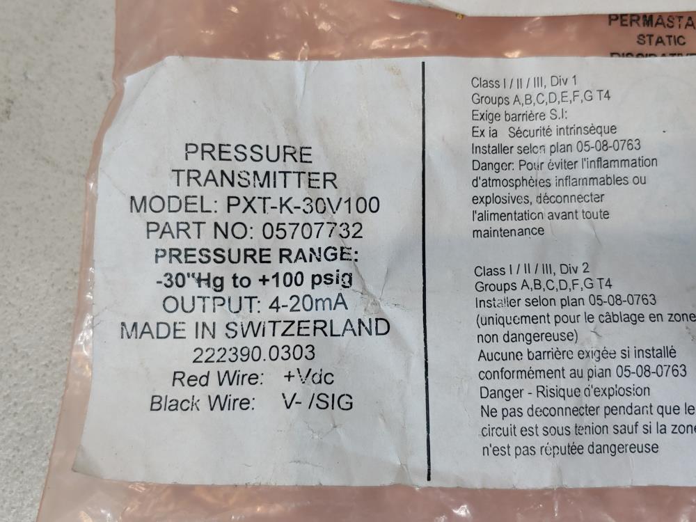 Murphy PXT-K-30V100 Vacuum/Pressure Transmitter (05707732)