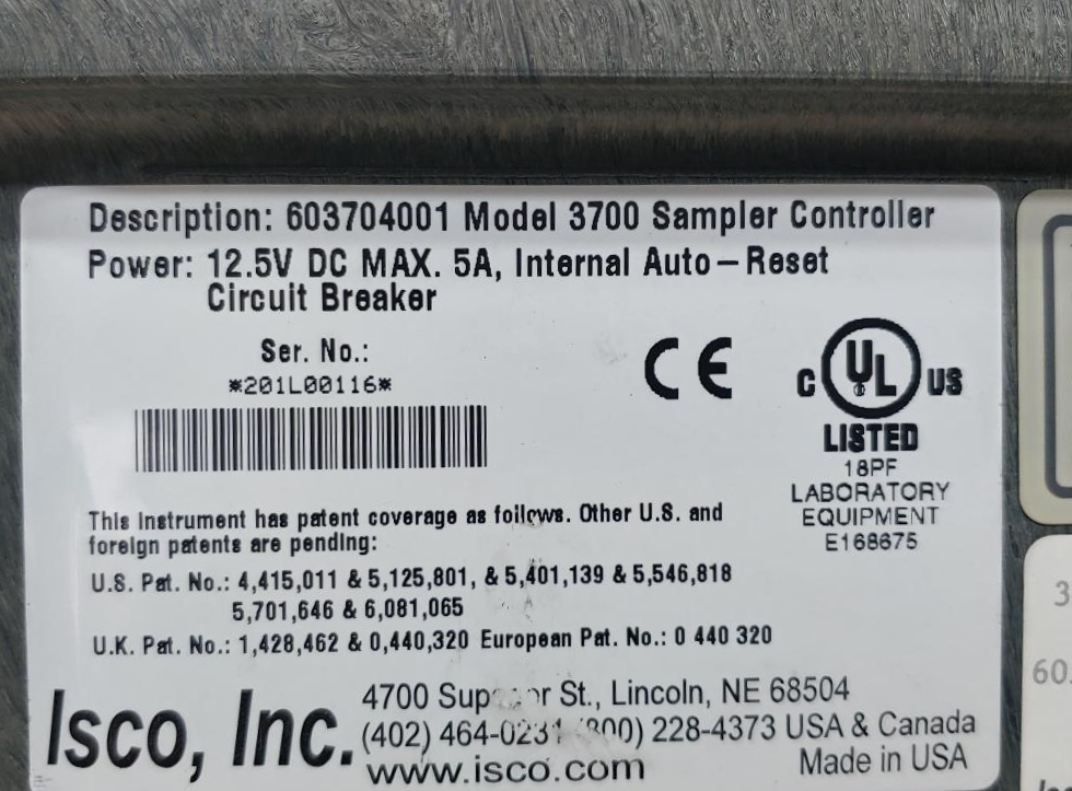 Teledyne ISCO 3700 Sampler Controller 603704001