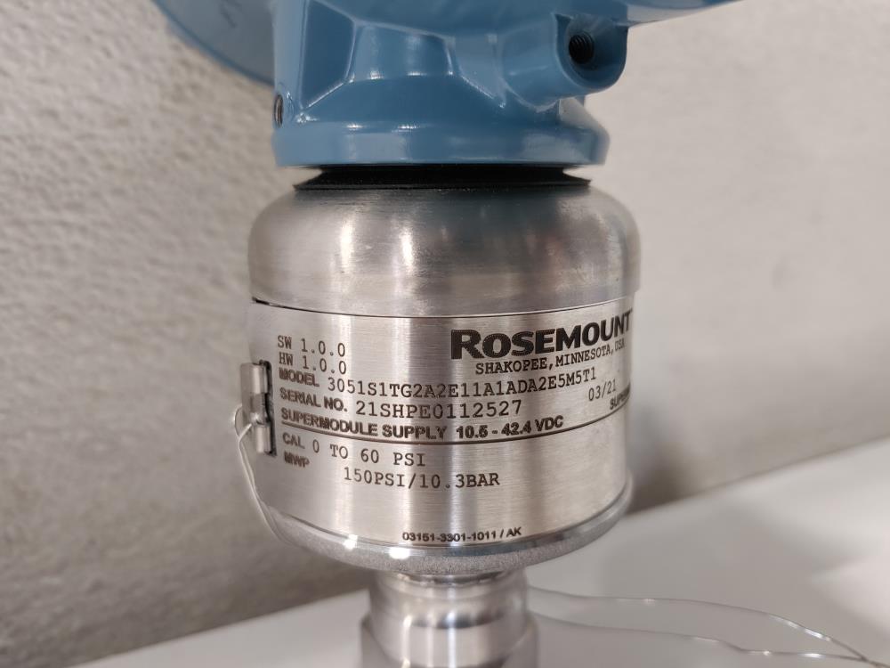 Rosemount Emerson 3051S1TG2A2E11A1ADA2E5M5T1 Pressure Transmitter