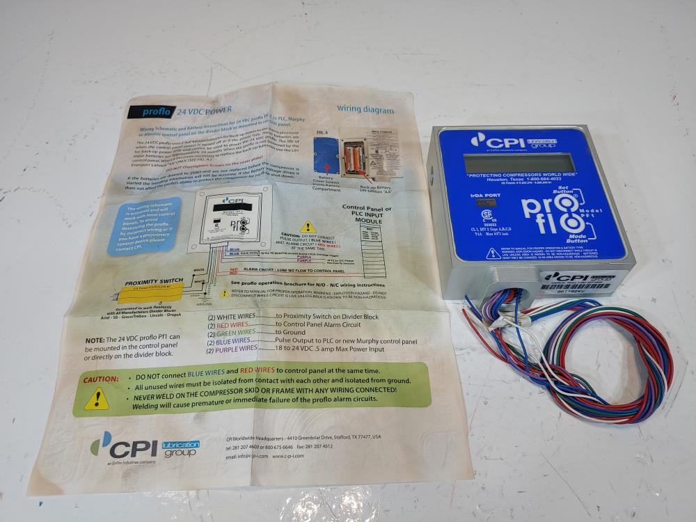 CPI Lubrication PFI Proflo Compressor Monitor