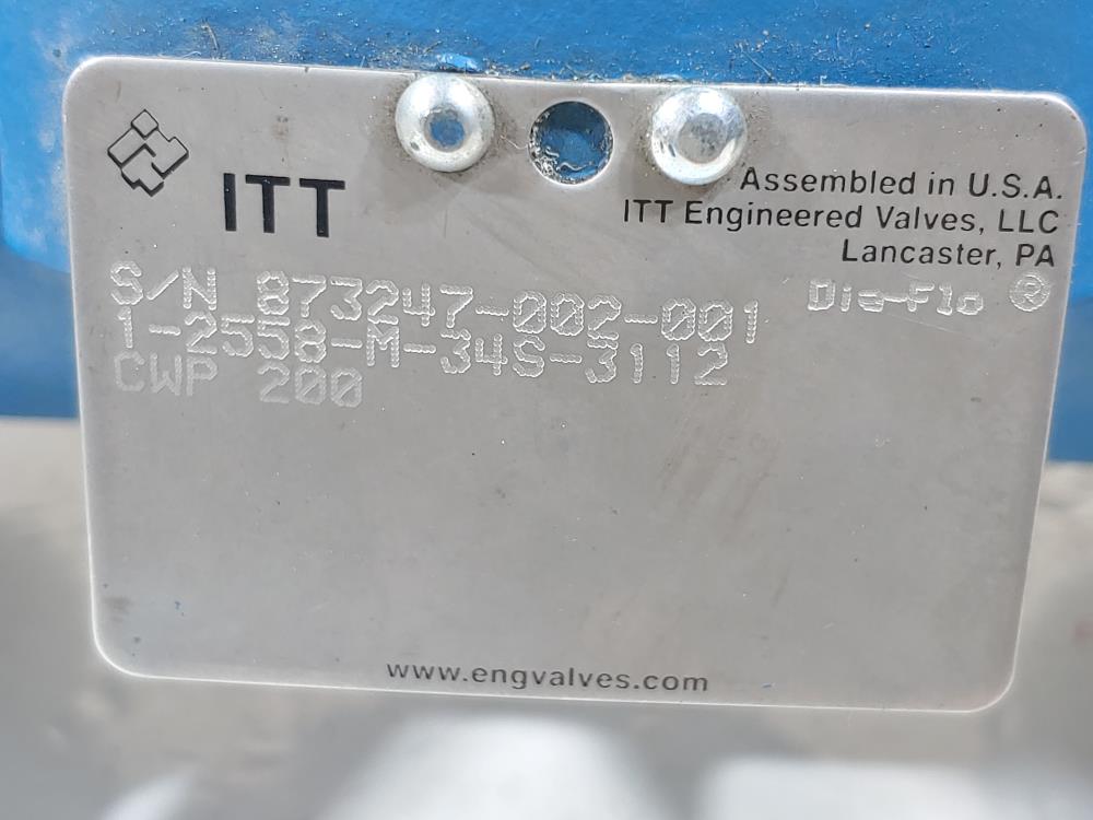 ITT Dia-Flo 1/2" Flanged Diaphragm Valve 1-2558--M-34S-3112