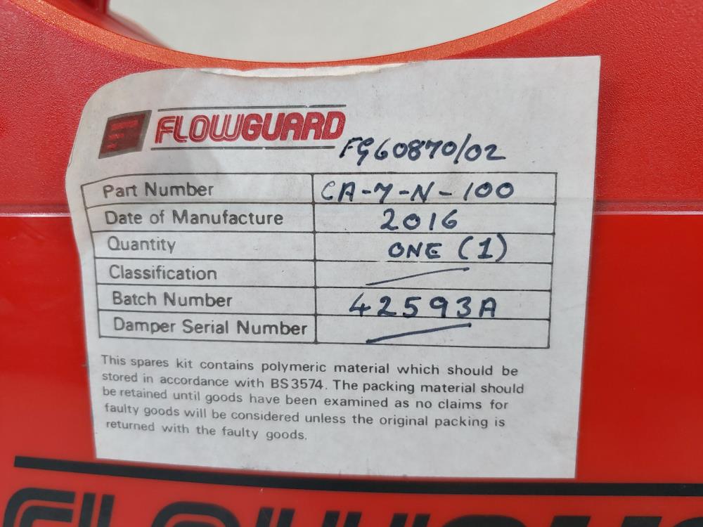 Flowguard CA-7-N-100 Charging Unit Industrial Gage Gas Valve