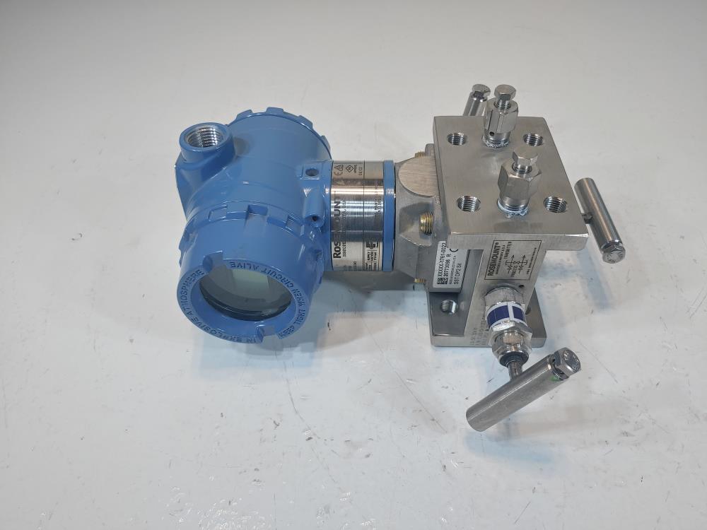 Rosemount 3051CD2A02A1AS5E5M5 Pressure Transmitter W/ Manifold