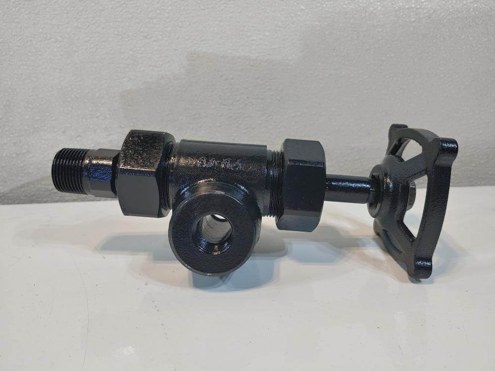 Jerguson 3/4"M X1/2" F X 1/2" F Gagecock Valve, Series 140 (set of 2)