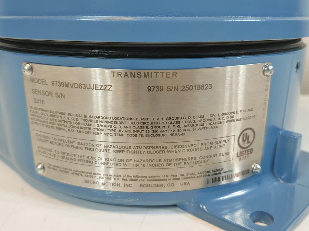 Micro Motion 9739 Flow Transmitter 9739MVD63UJEZZZ