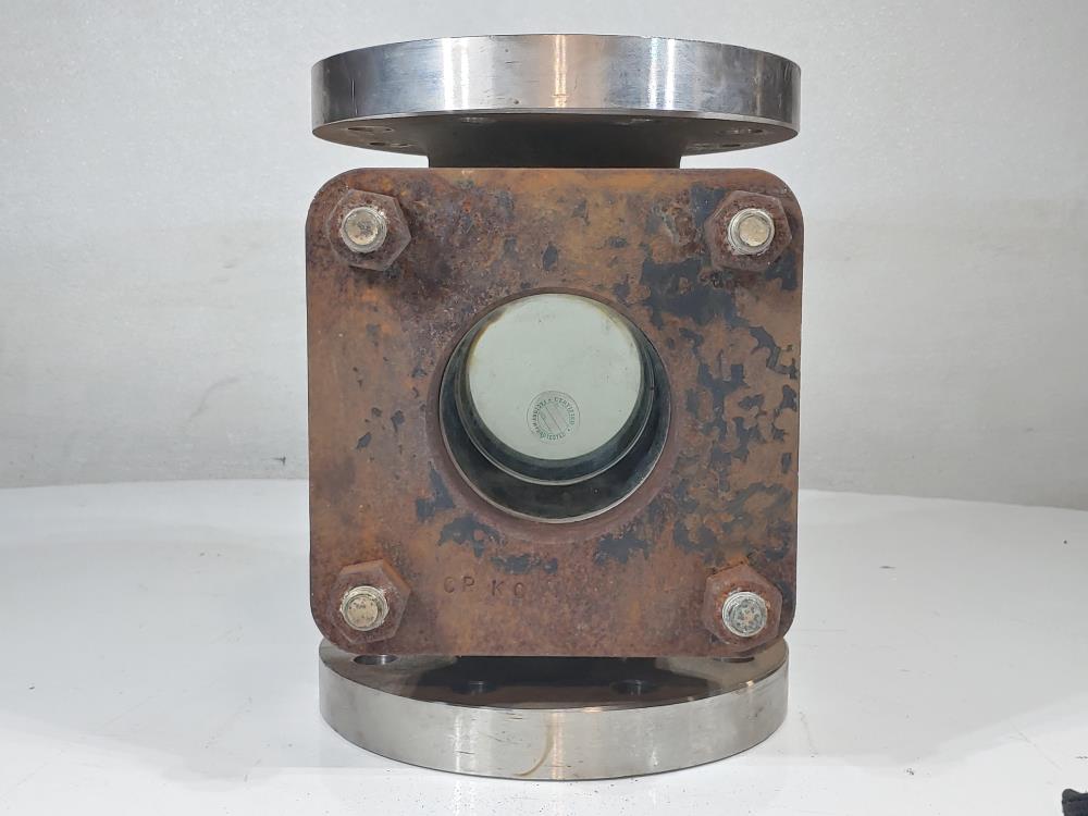 Jacoby Tarbox 4" Flanged Bullseye Plain Sight Flow Indicator F-910HPA 316SS