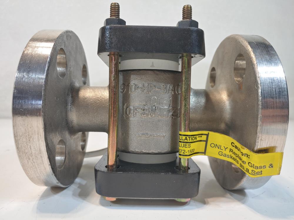 Jacoby Tarbox 3/4" 300# CF8M Flanged Sight Flow Indicator w/Rotor F-960HPA