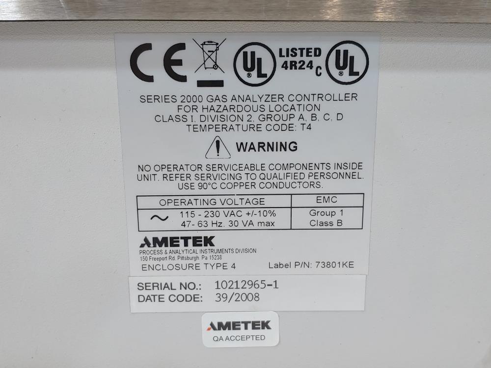 AMETEK Thermox Flue Gas Monitor Series 2000 Type 4