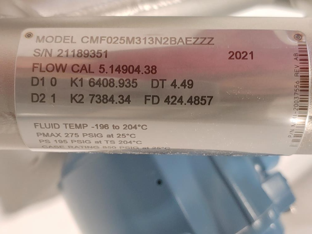 Emerson Micro Motion CMF025 M313N2BAEZZZ Flowmeter 1/2" - 150#
