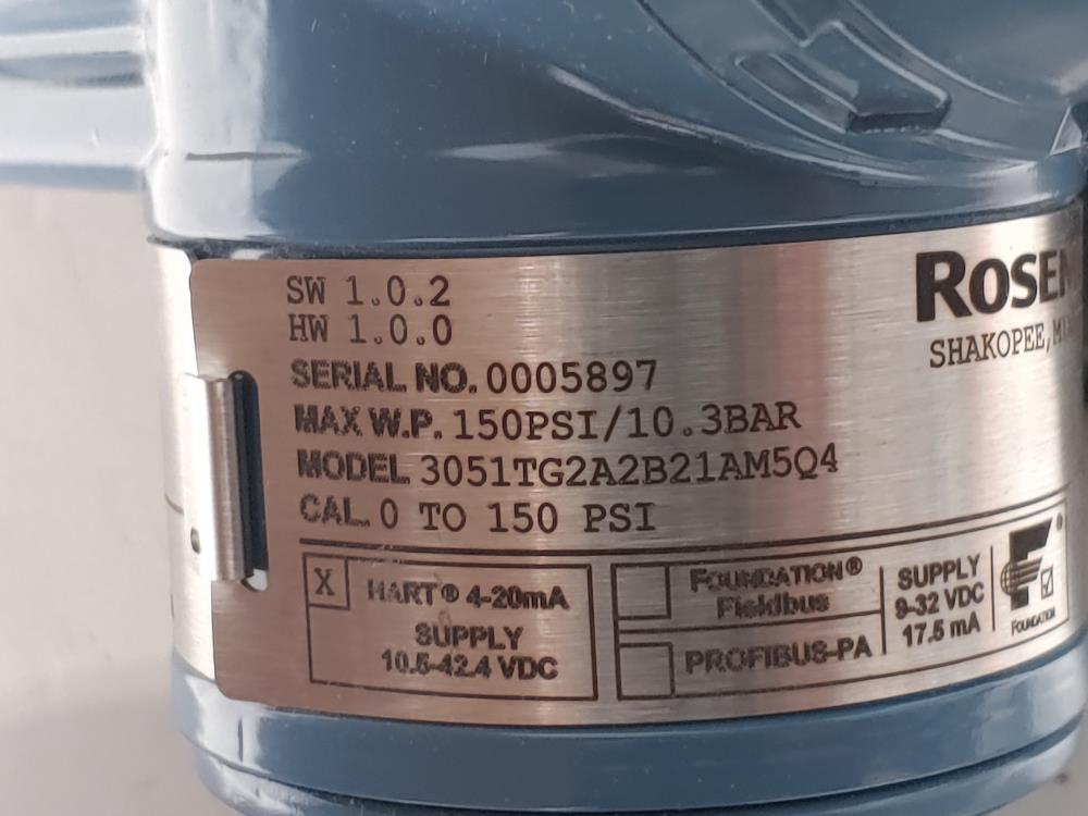 Rosemount Emerson 3051 Pressure Transmitter 3051TG2A2B21AM5Q4