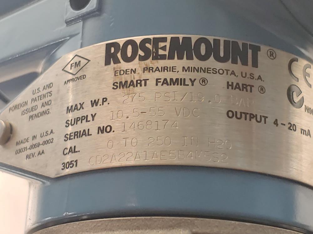 Rosemount 3051 Smart Hart Family Pressure Transmitter 3051CD2A22A1AE5B4M5S2