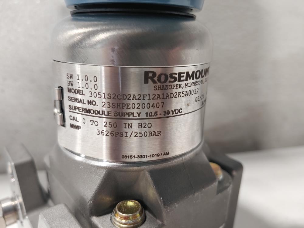 Rosemount 3051 Pressure Transmitter 3051S2CD2A2F12A1AD2K5A0032