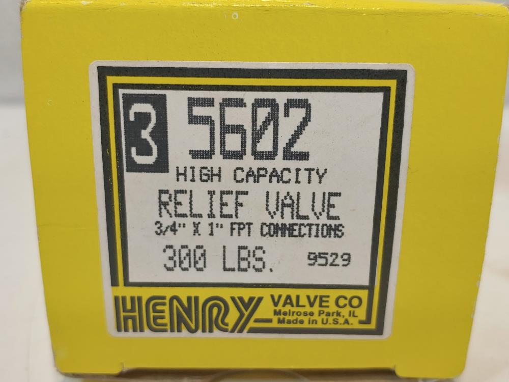 Henry 5602 Angle Type Pressure Relief Valve 3/4" FPT x 1" FPT