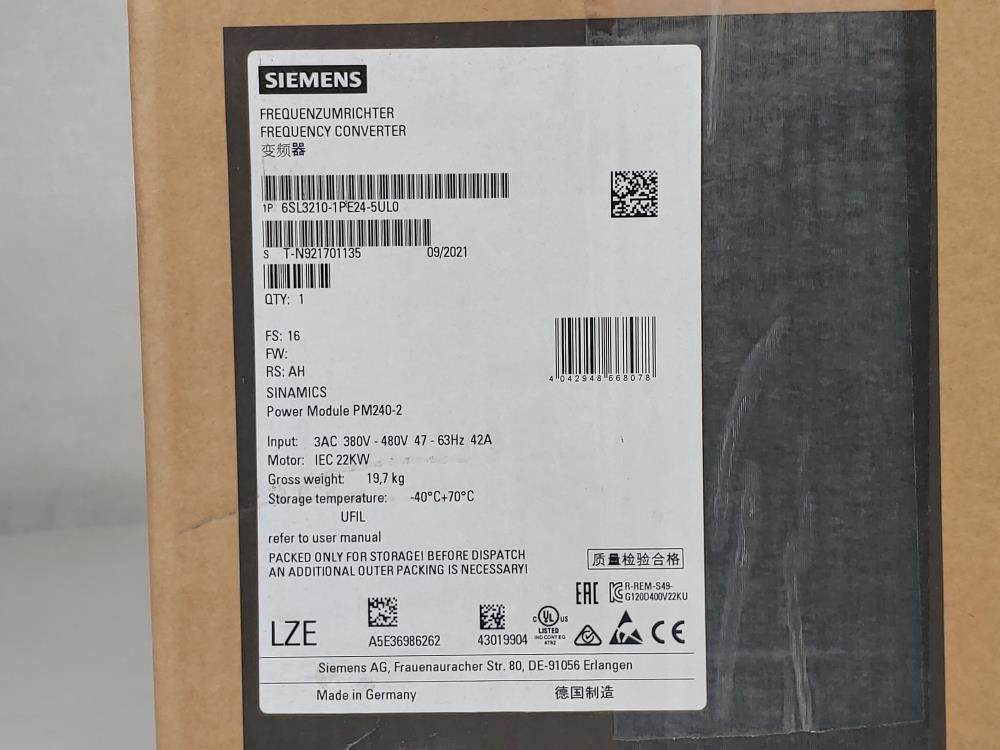 Siemens SINAMICS Power Module PM240-2 Frequency Converter