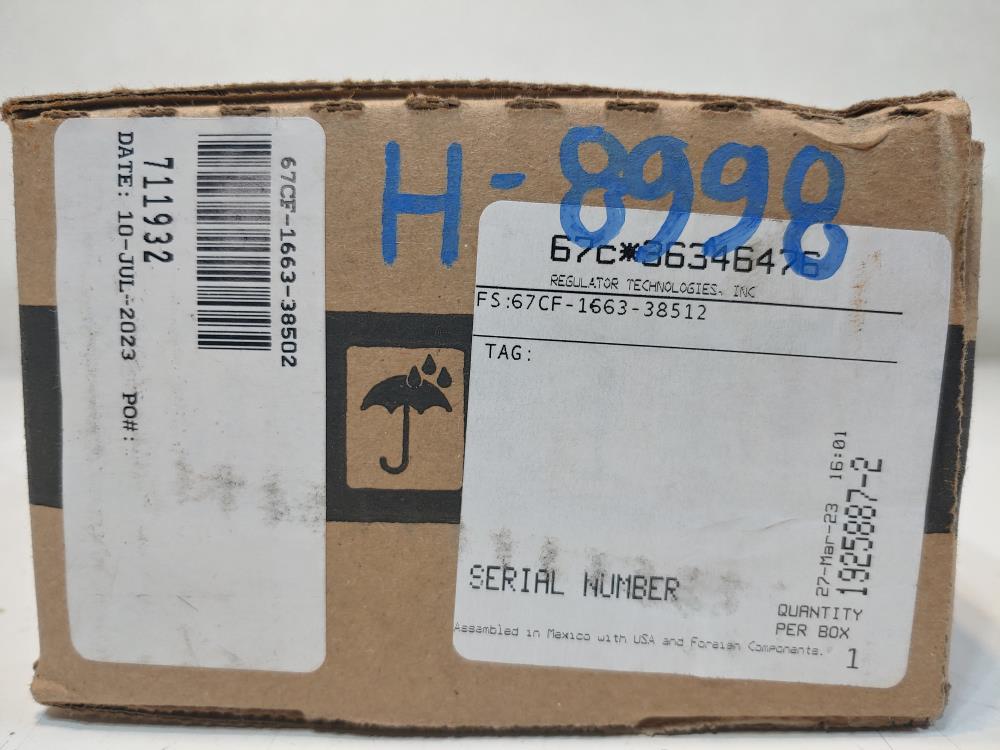 Fisher Type 67CFR Pressure Regulator 250psi Max