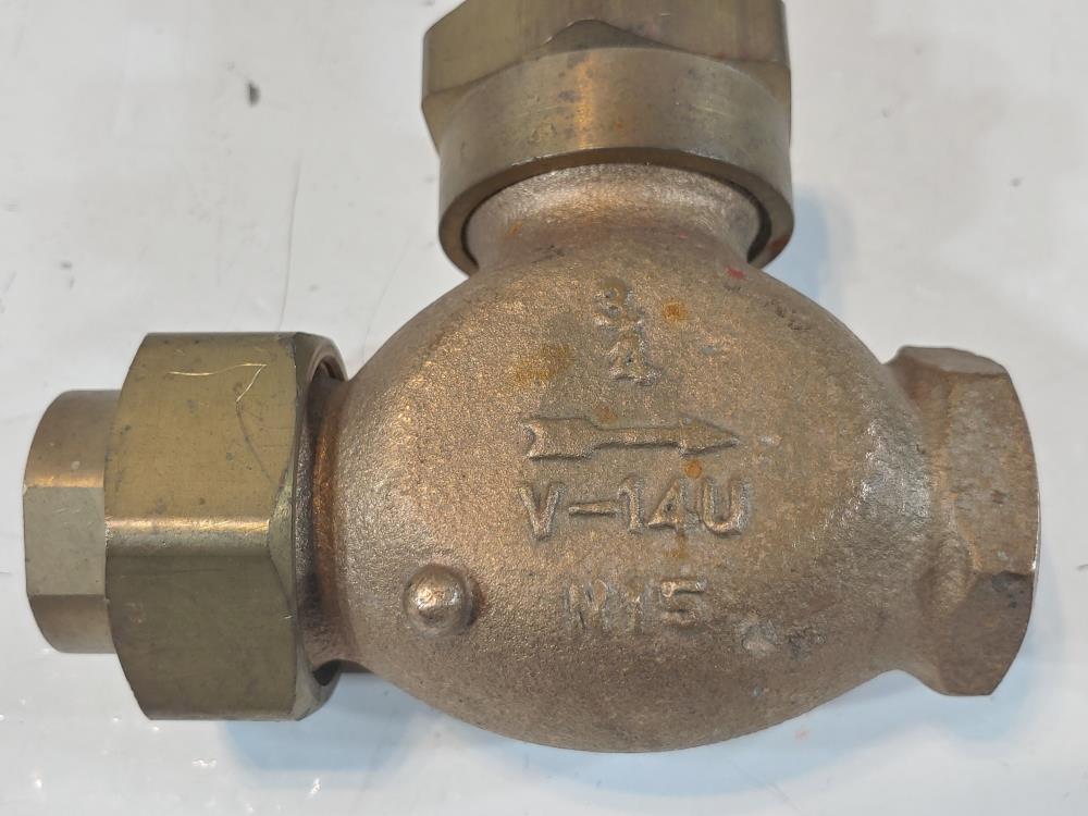 Strahman V-14U 3/4" NPT Soft Seal Piston Steam Valve w/ Black Handle