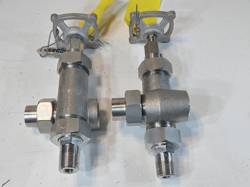 Set of 1/2" x 3/4" Jerguson Stainless Steel Gagecocks MRO103/75