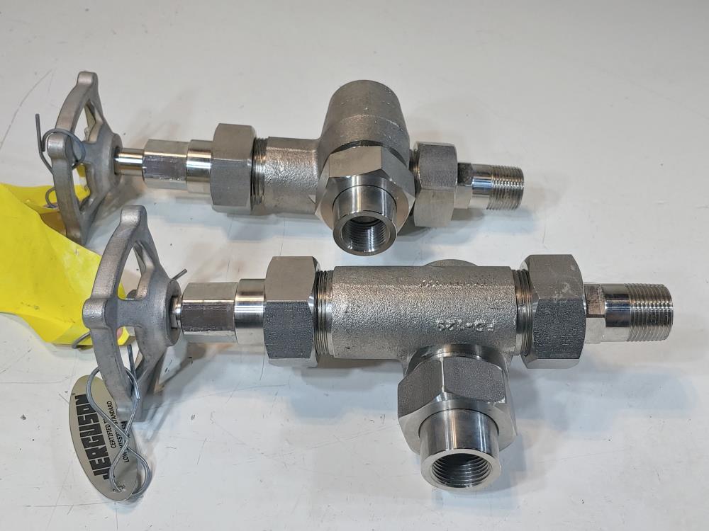 Set of 1/2" x 3/4" Jerguson Stainless Steel Gagecocks MRO103/75